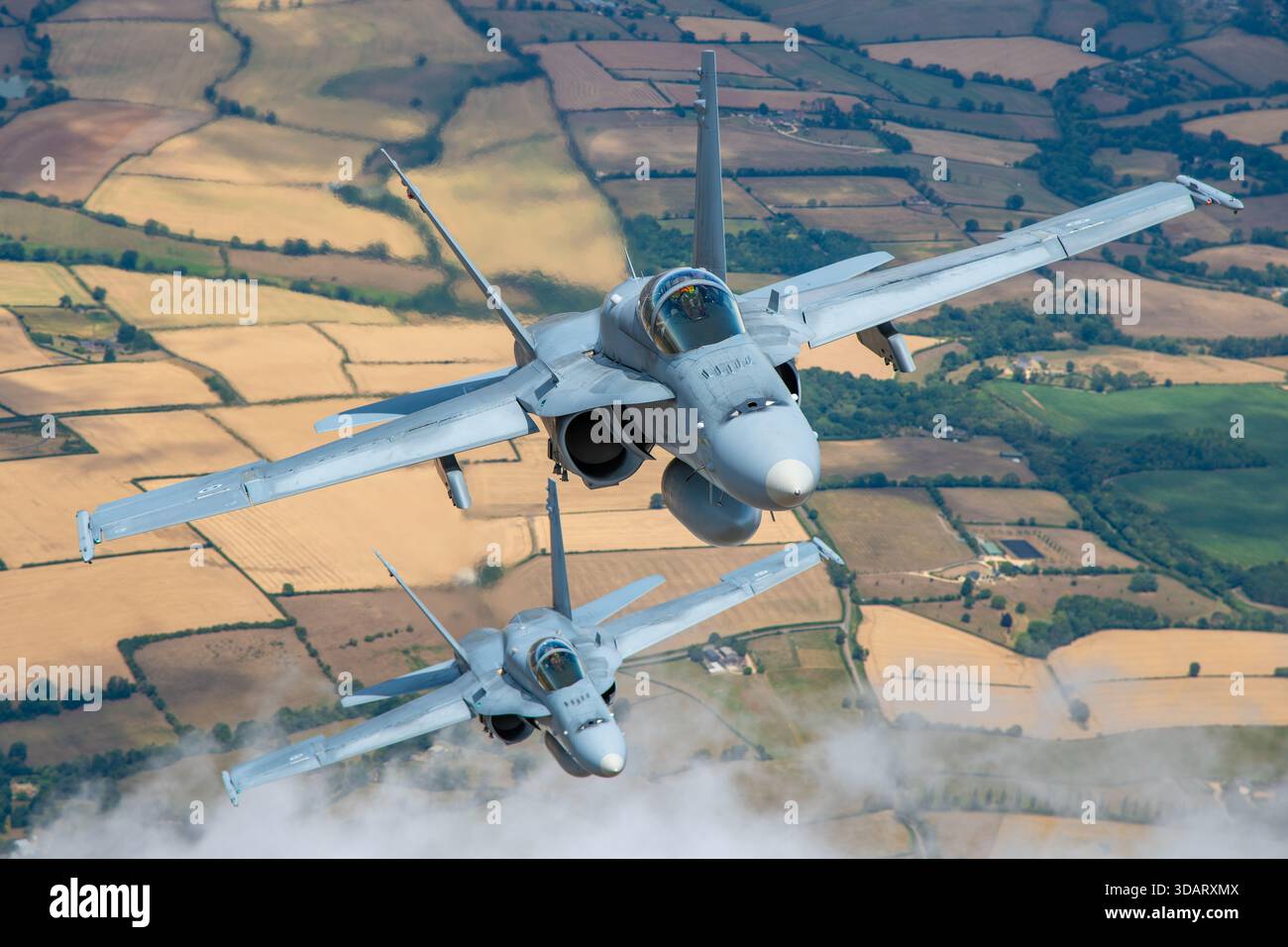 F/A-18C Hornet of the Finnish Air Force performs formation flight at ...