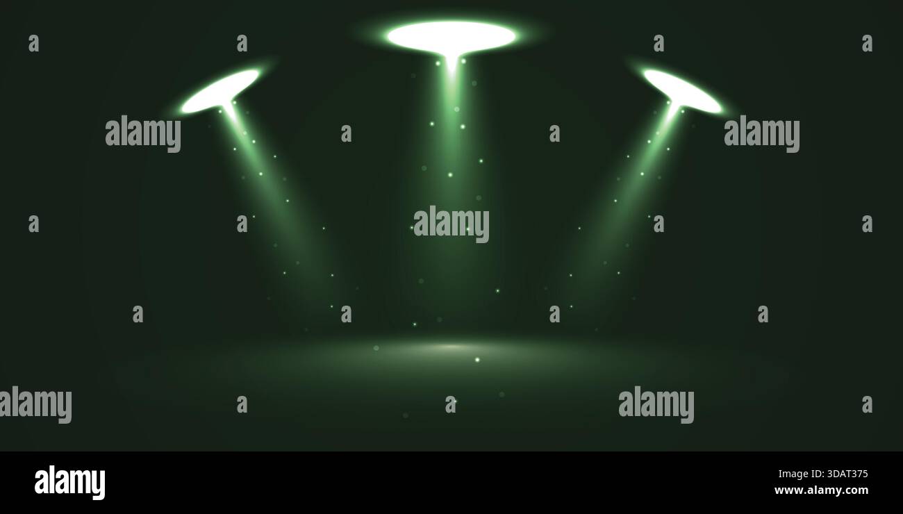 Green Triple Fantasy Neon Beam Spotlight Stock Vector Image & Art - Alamy