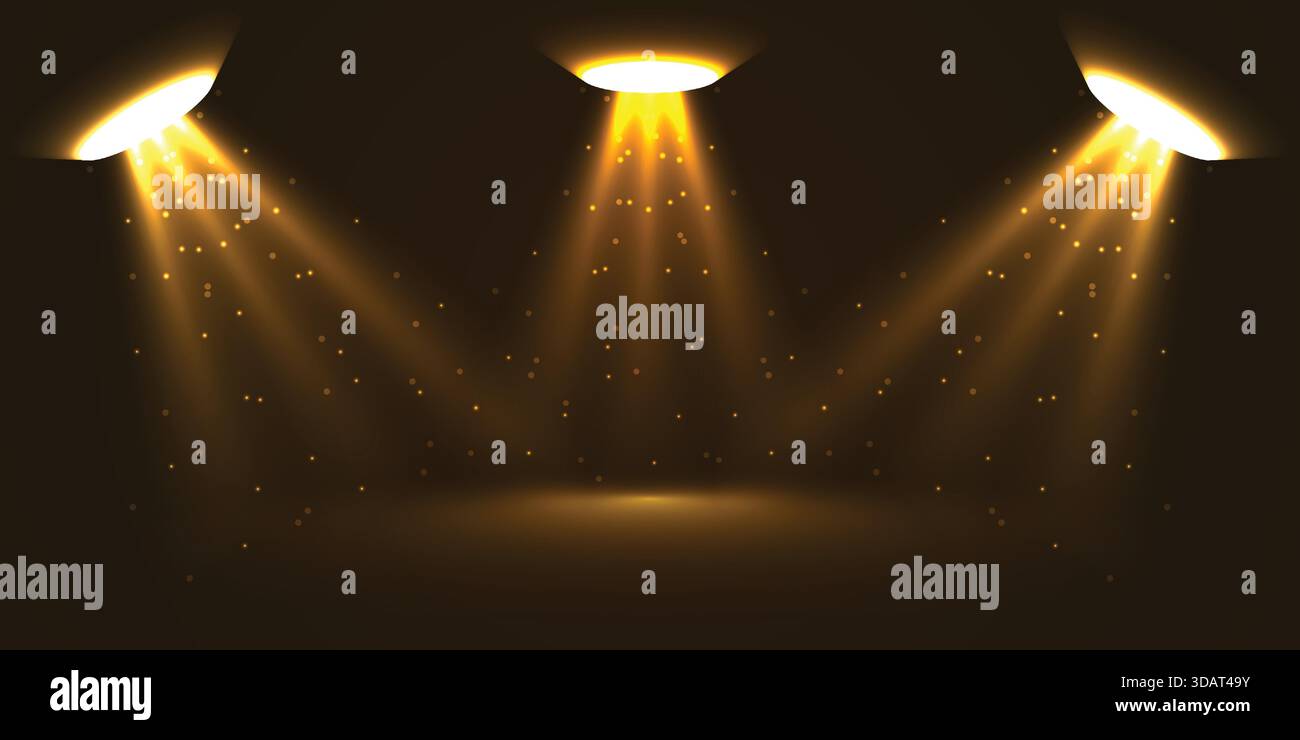 Golden Triple UFO Spotlight Beam Background Stock Vector Image & Art ...
