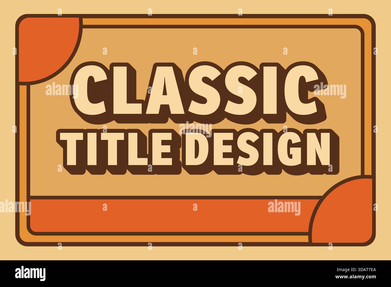 A vintage styled rectangular title card with warm tan tones and rounded ...