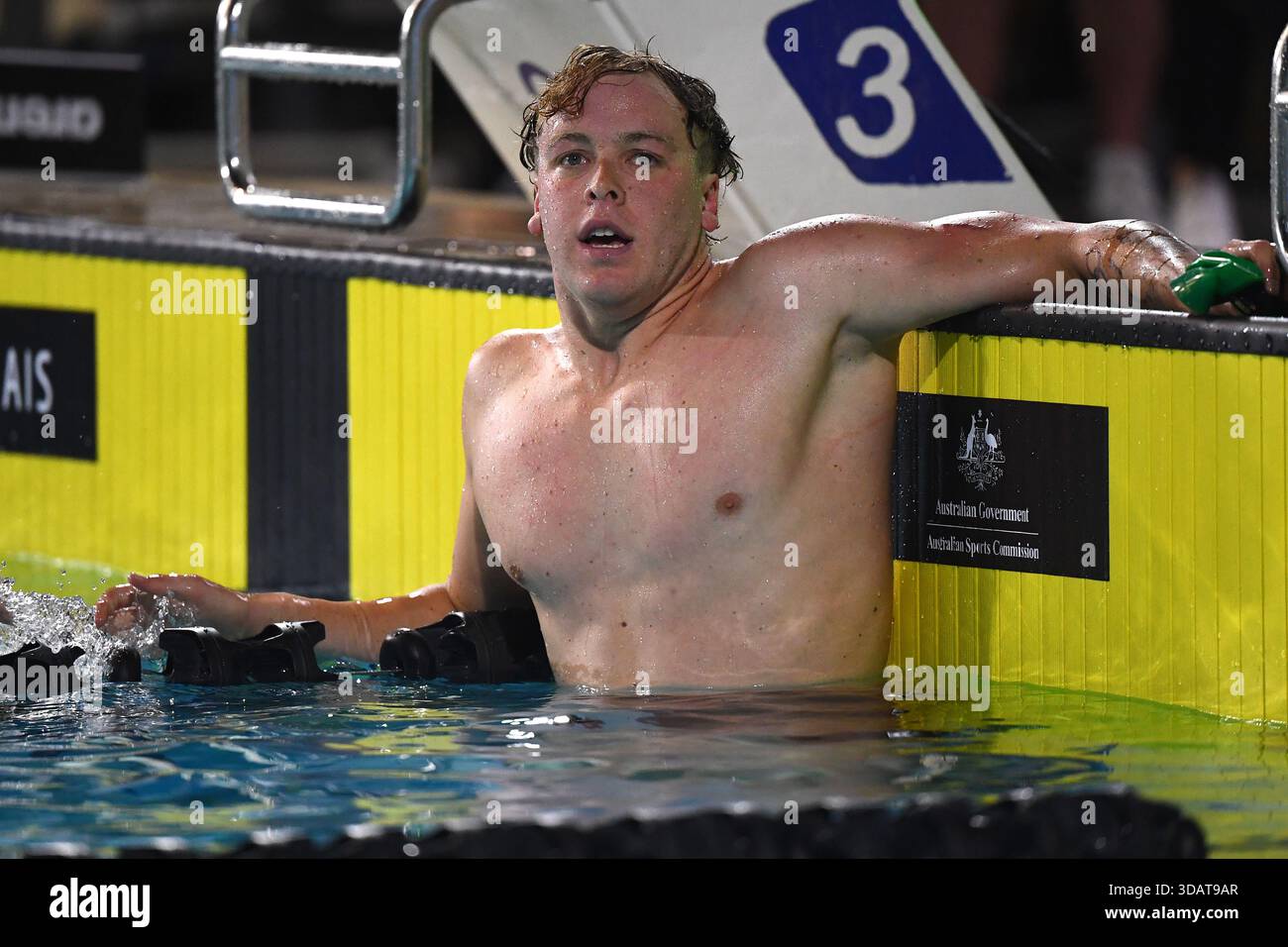 Sam Short of Australia reacts after the mens 400m freestyle during the ...