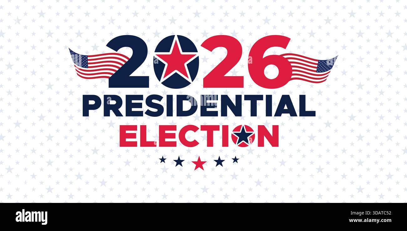 Patriotic 2026 Presidential Election banner featuring badge-style ...