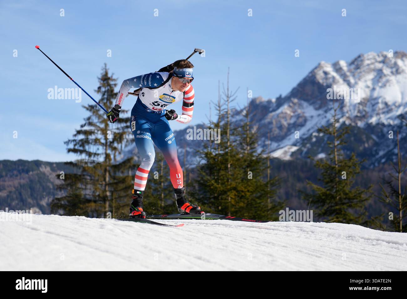 Campbell Wright of United States competes in the men's 10 km sprint ...