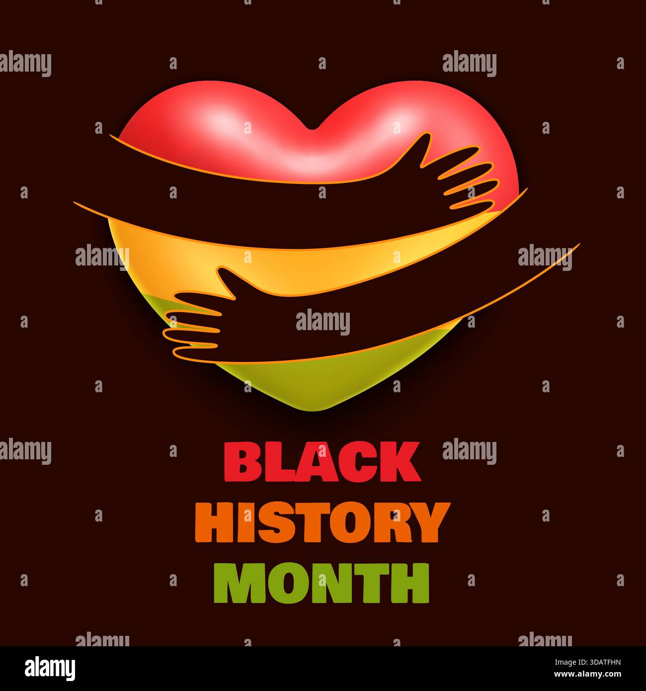 Black history month heart hi-res stock photography and images - Alamy