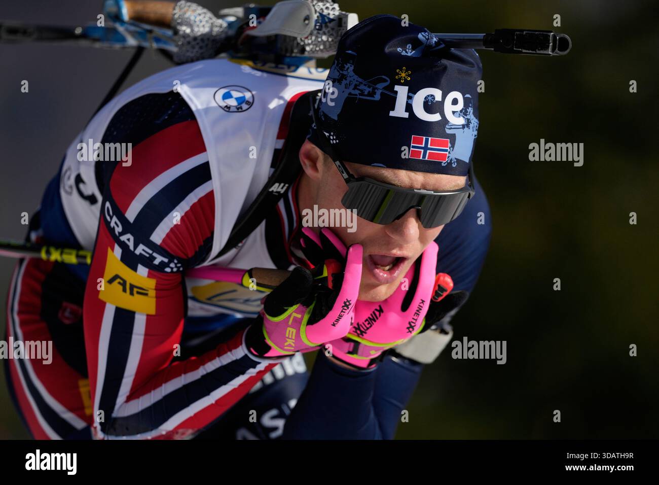 Martin Uldal of Norway competes in the men's 10 km sprint competition ...