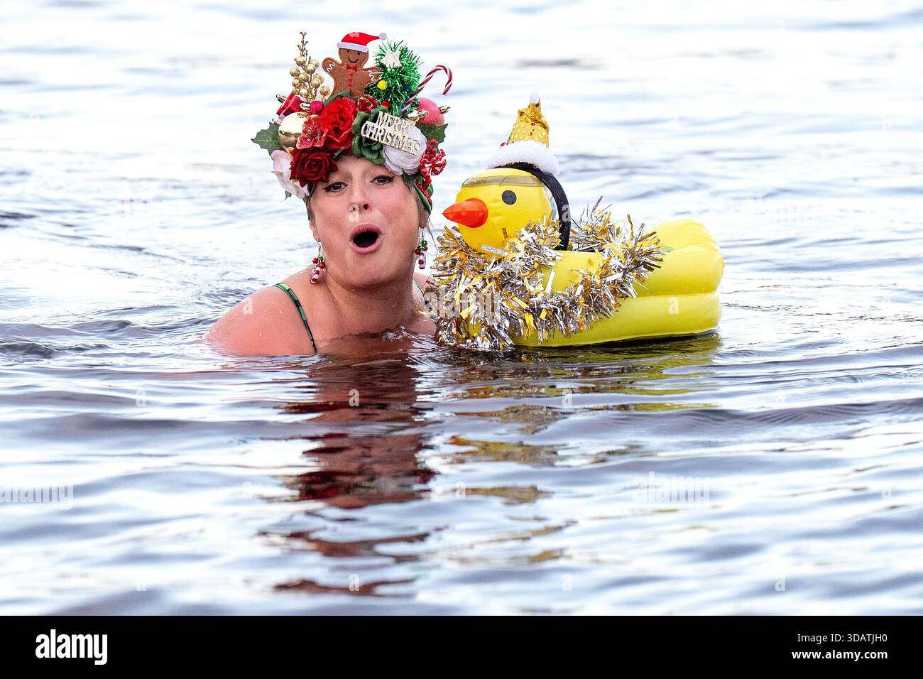 Alice Goodridge, a member of the Loch Insh Dippers wild swim group ...