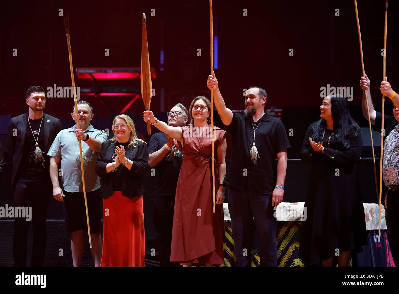 Victorian Premier Jacinta Allan and fellow dignitaries during the ...