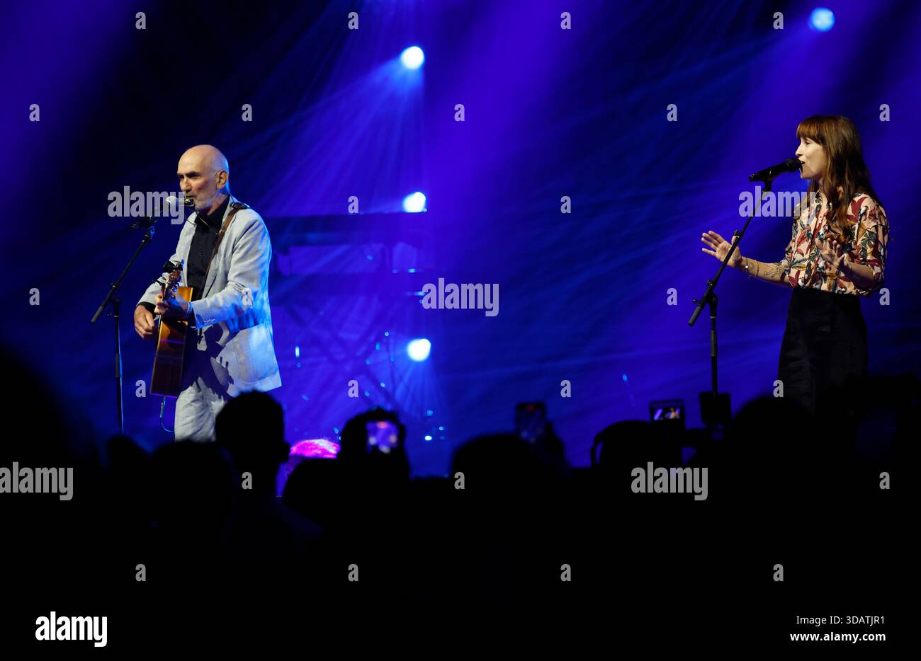 Paul Kelly and Missy Higgins perform on stage during the official ...