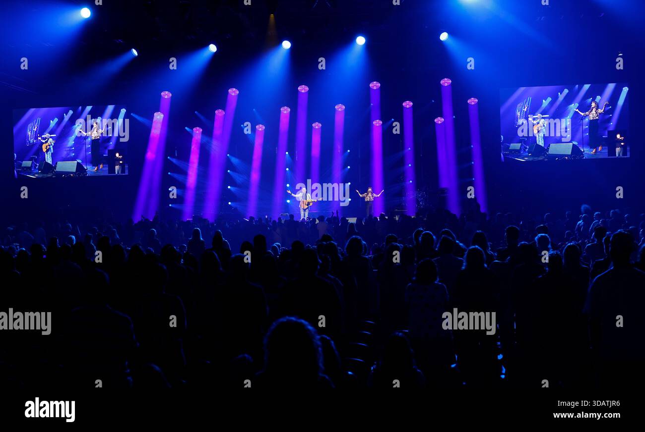 Paul Kelly and Missy Higgins perform on stage during the official ...
