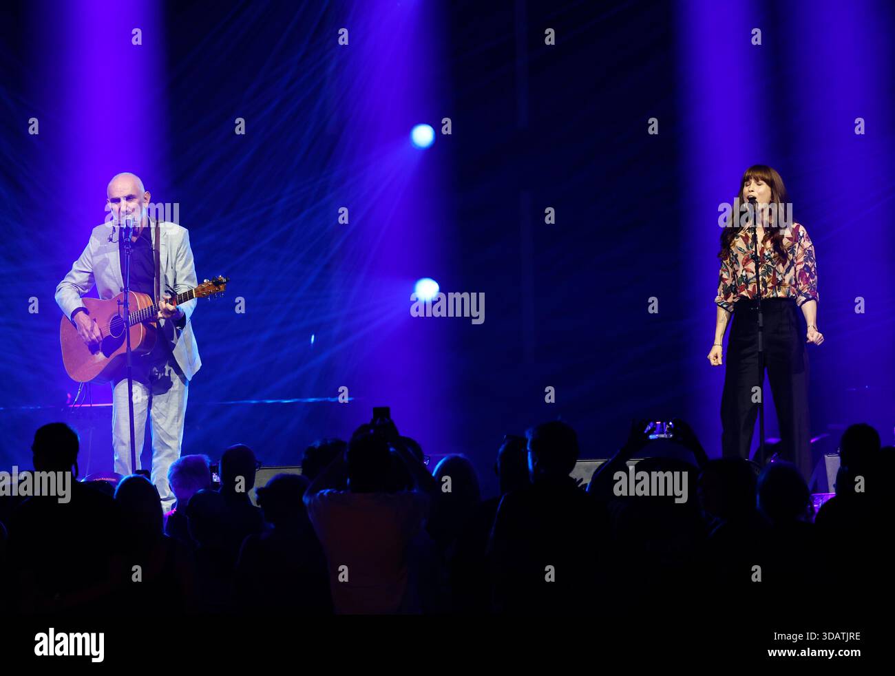 Paul Kelly and Missy Higgins perform on stage during the official ...