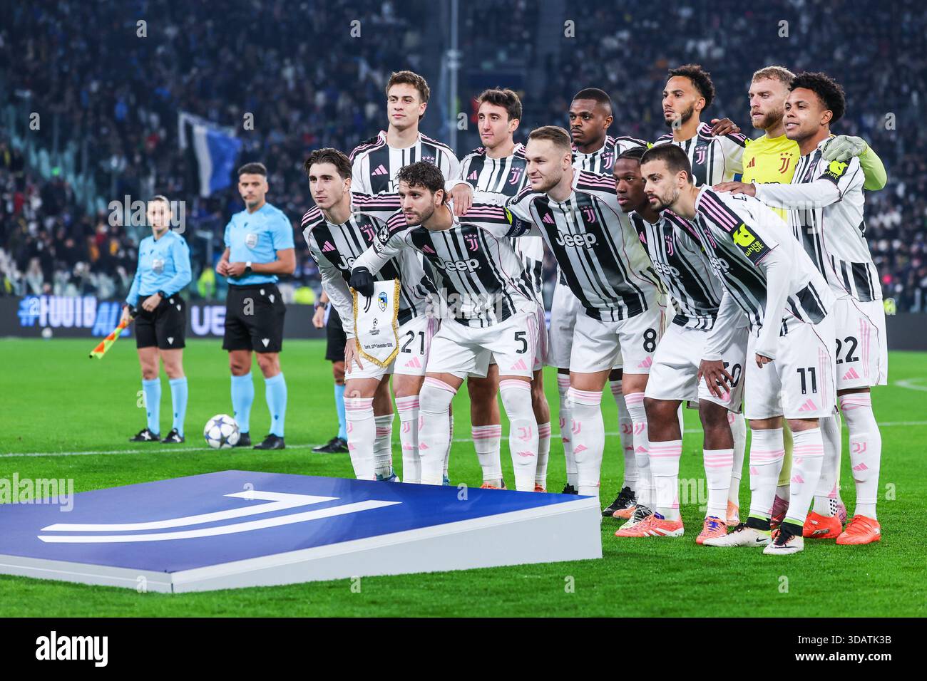 Juventus FC players line up during UEFA Champions League 2025/26 League ...