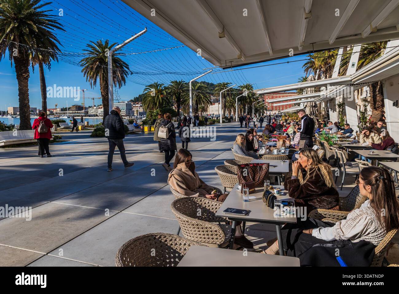 With beautiful weather, the sun emerged and illuminated Split's Riva ...