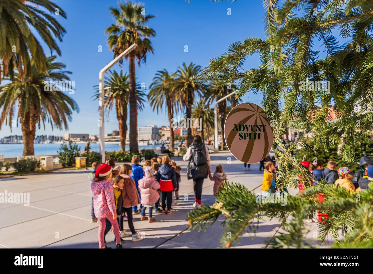 With beautiful weather, the sun emerged and illuminated Split's Riva ...