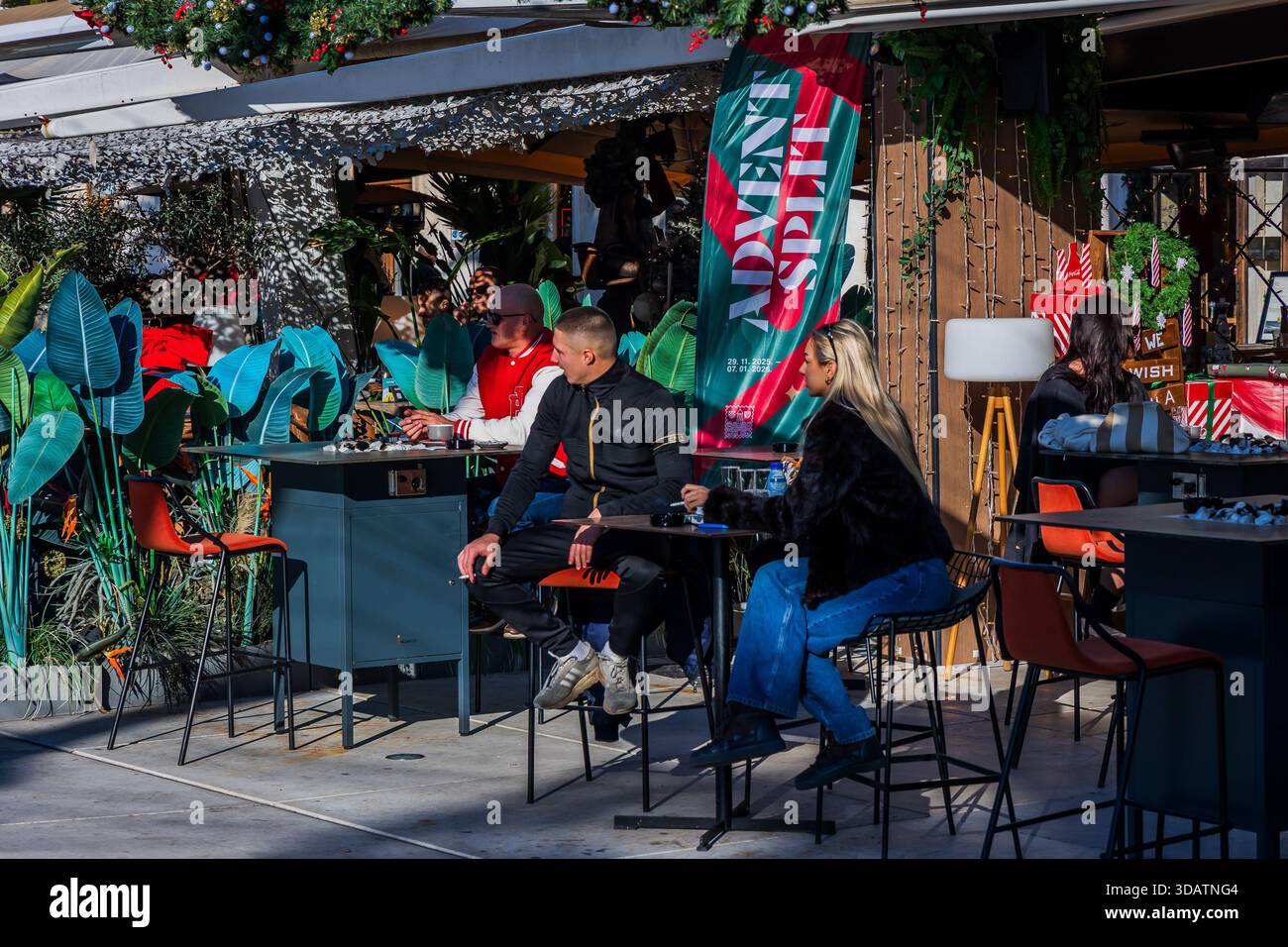 With beautiful weather, the sun emerged and illuminated Split's Riva ...