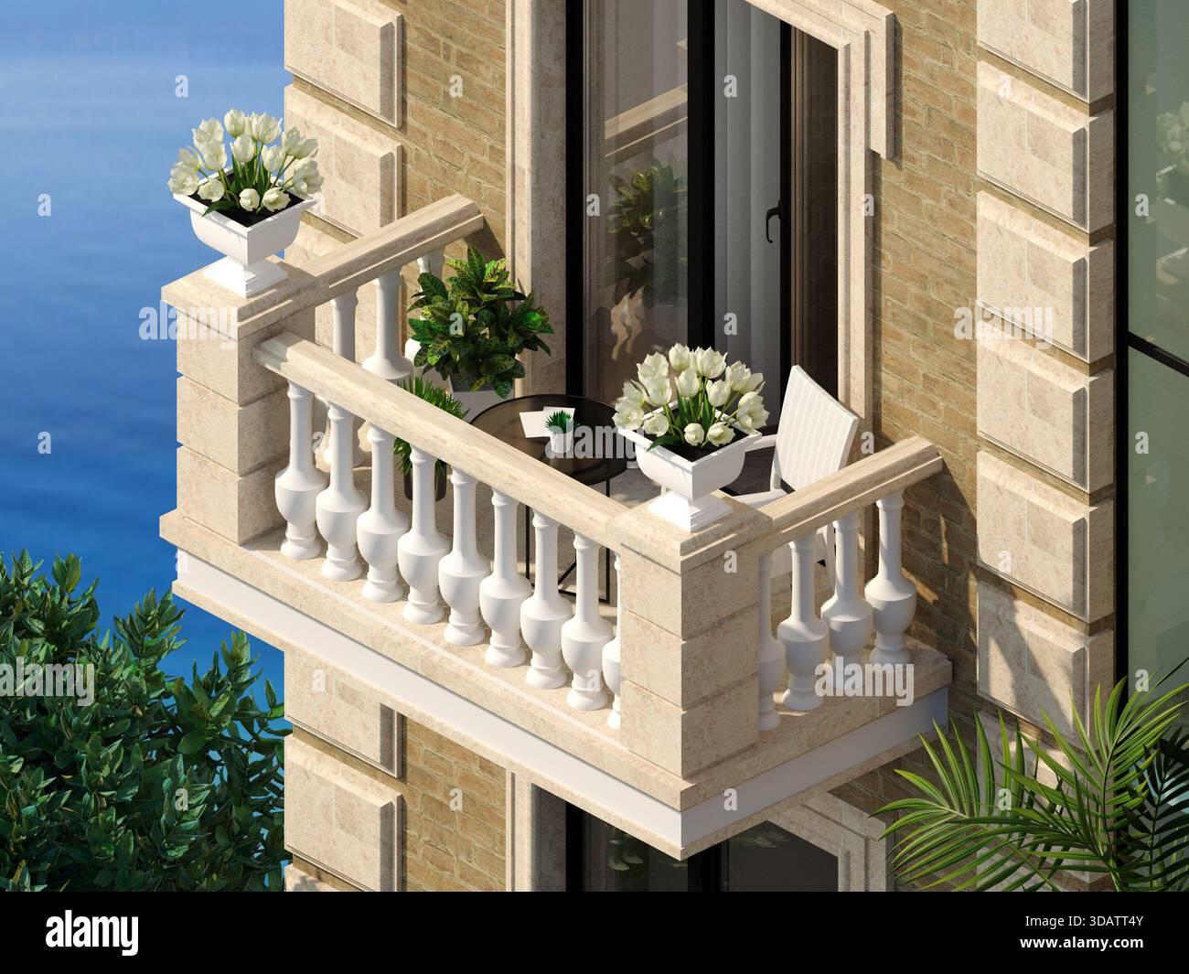 Elegant stone balcony hi-res stock photography and images - Alamy