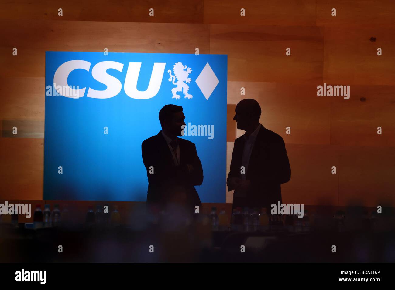 12 December 2025, Bavaria, Munich: Visitors to the CSU party conference ...