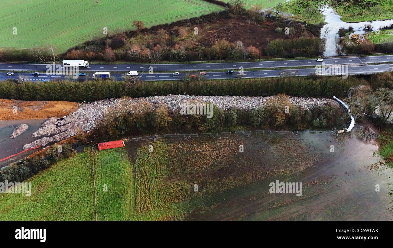 The 150m long mountain of rubbish that has been illegally dumped beside ...