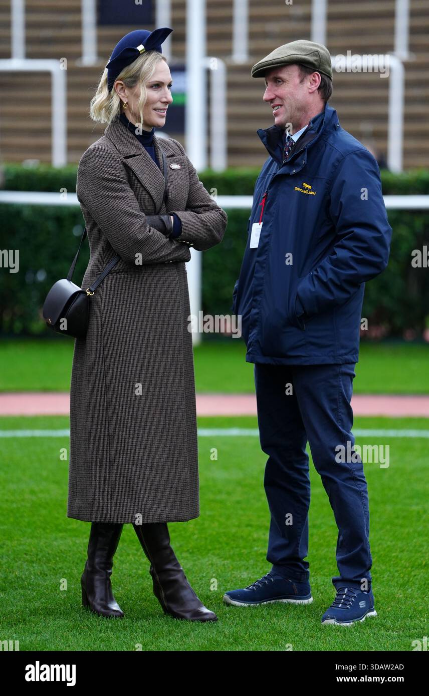 Zara Tindall in the pre-parade ring at Cheltenham Racecourse. Picture ...
