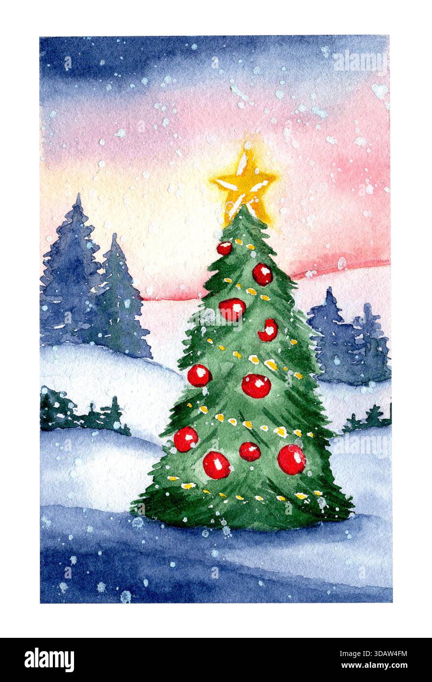 Winter landscape background forest Cut Out Stock Images & Pictures - Alamy