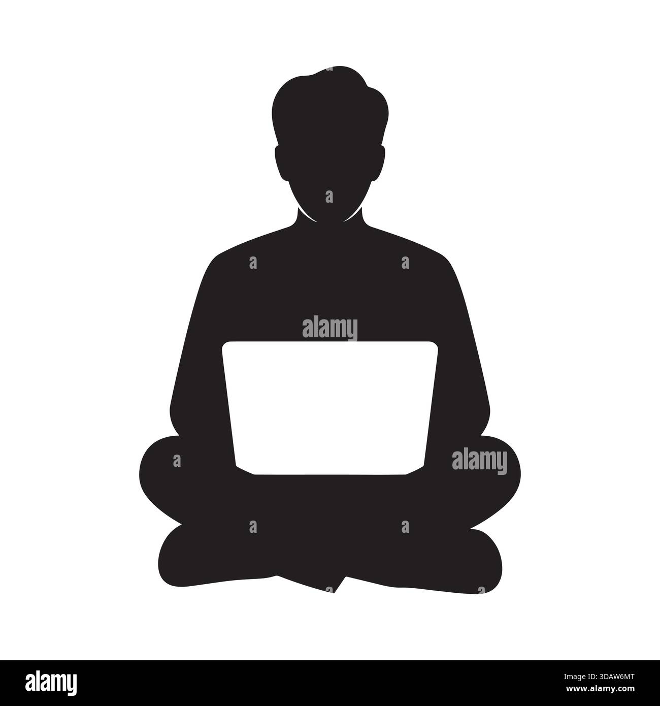 Work on laptop line Stock Vector Images - Alamy