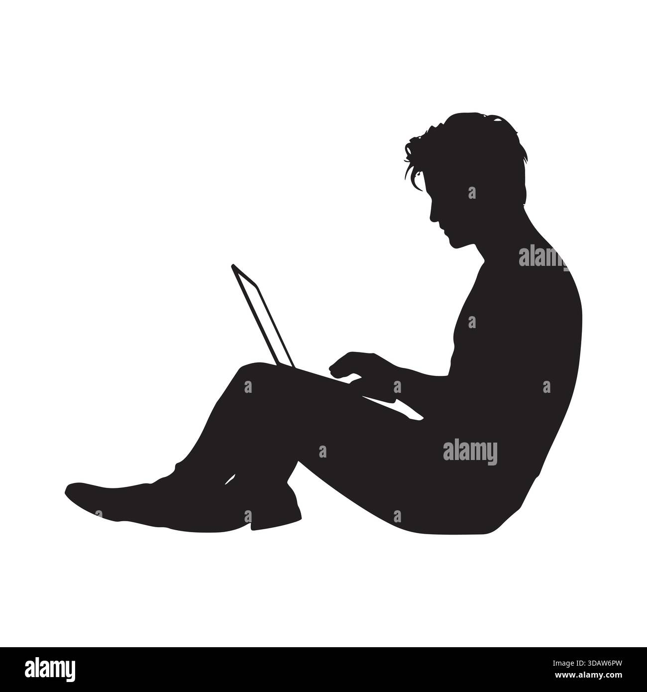 Male laptop computer working Black and White Stock Photos & Images - Alamy