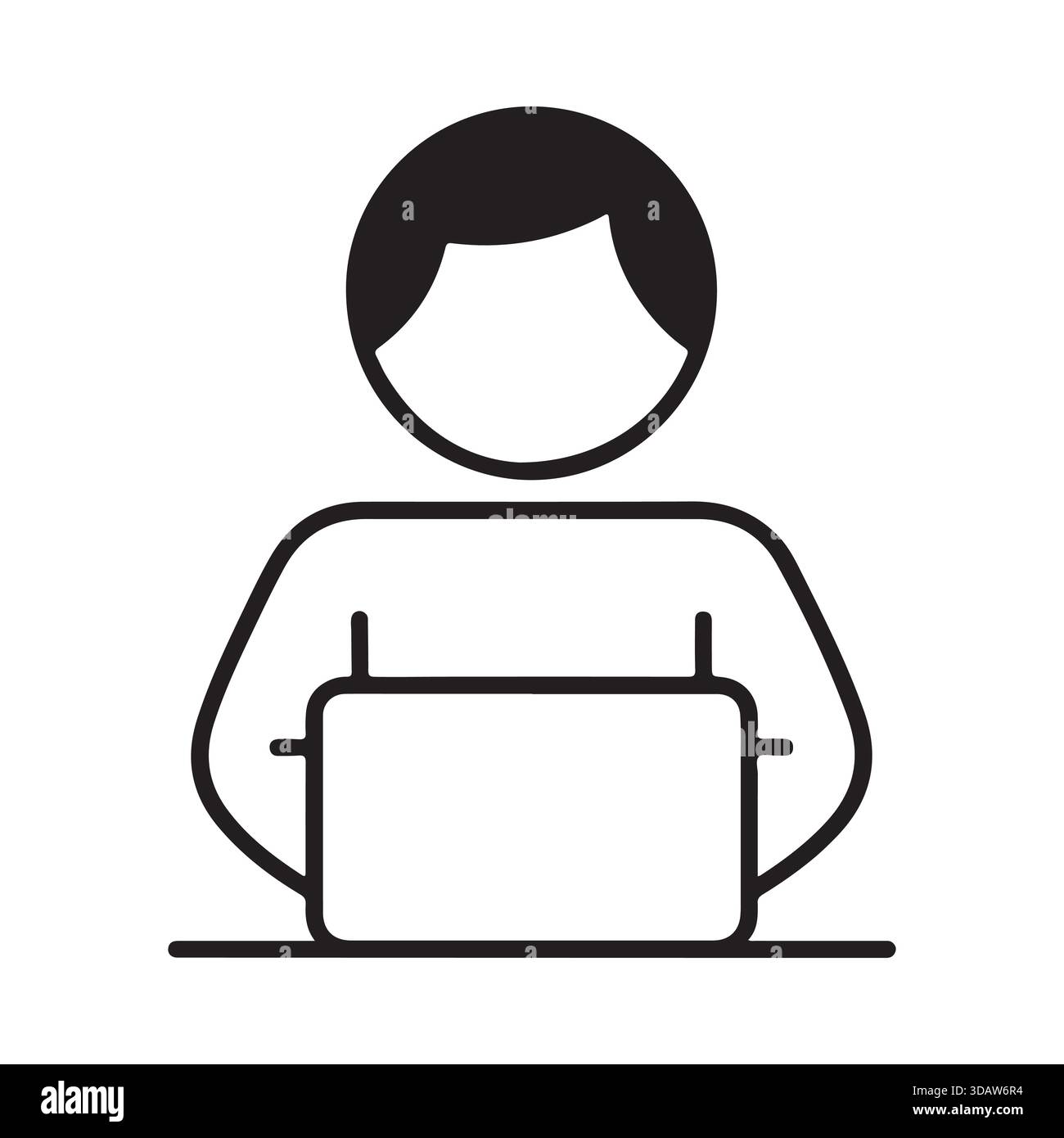 Work on laptop line Stock Vector Images - Alamy