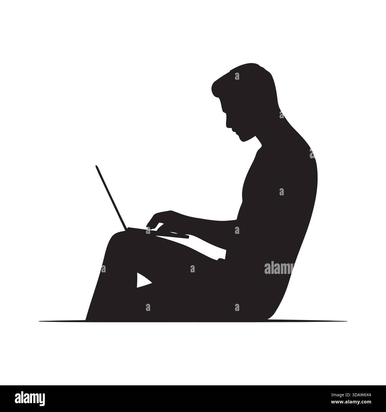 Minimalist white laptop keyboard Black and White Stock Photos & Images ...