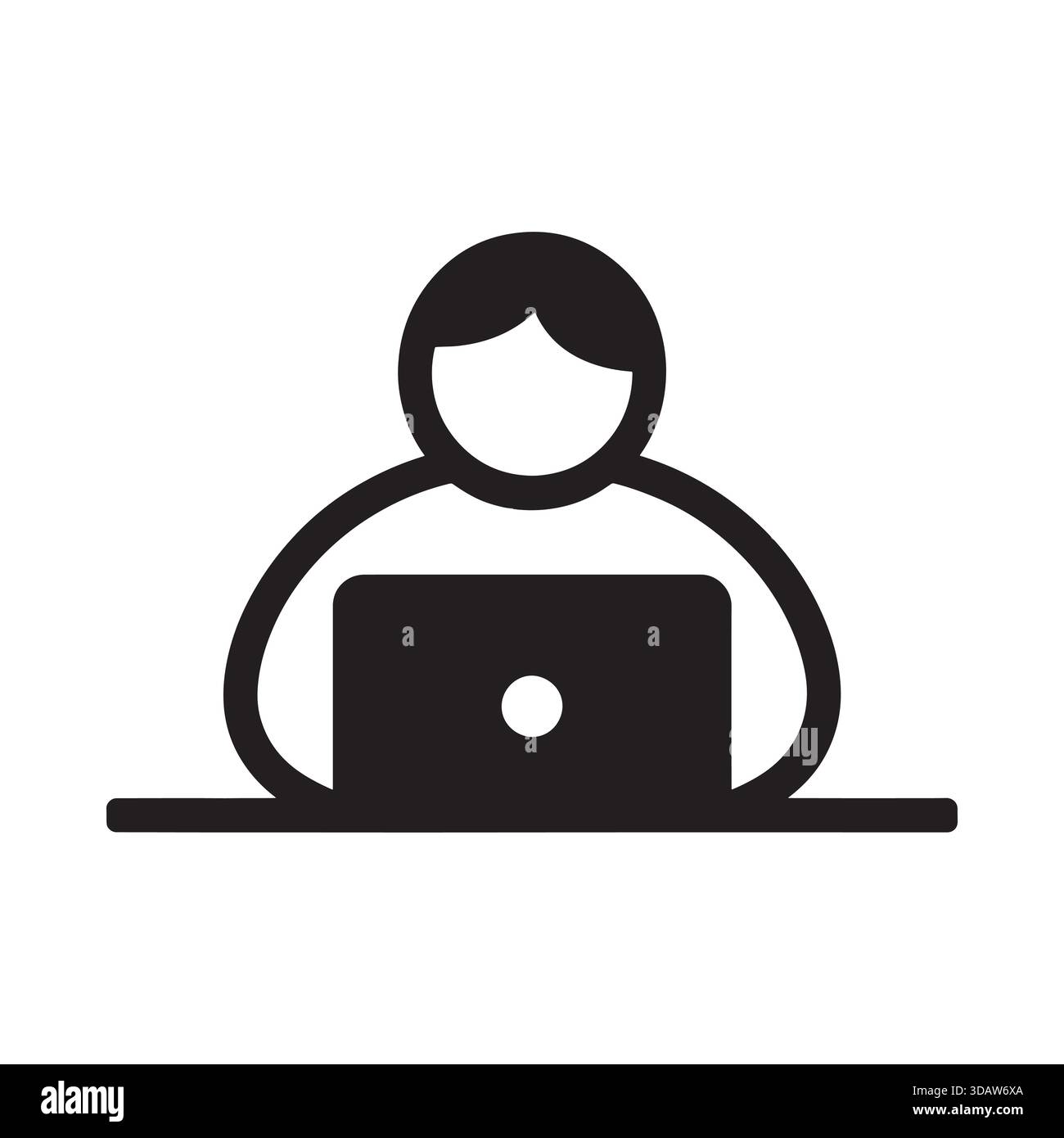 Person on a laptop Black and White Stock Photos & Images - Alamy