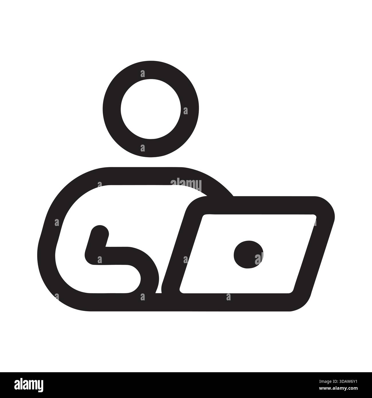 Work on laptop line Stock Vector Images - Alamy