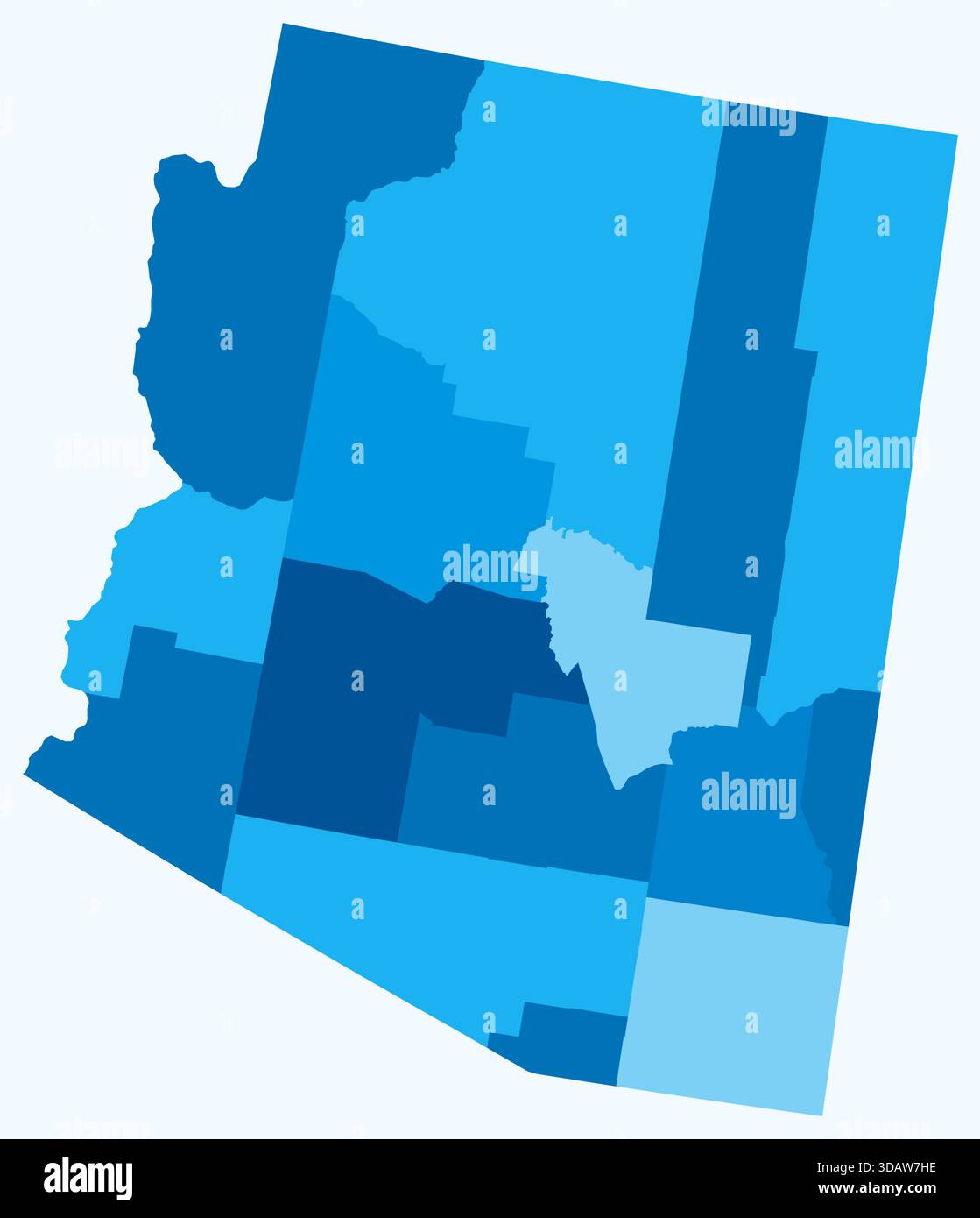 Map of Arizona with counties. Just a simple state border map with ...