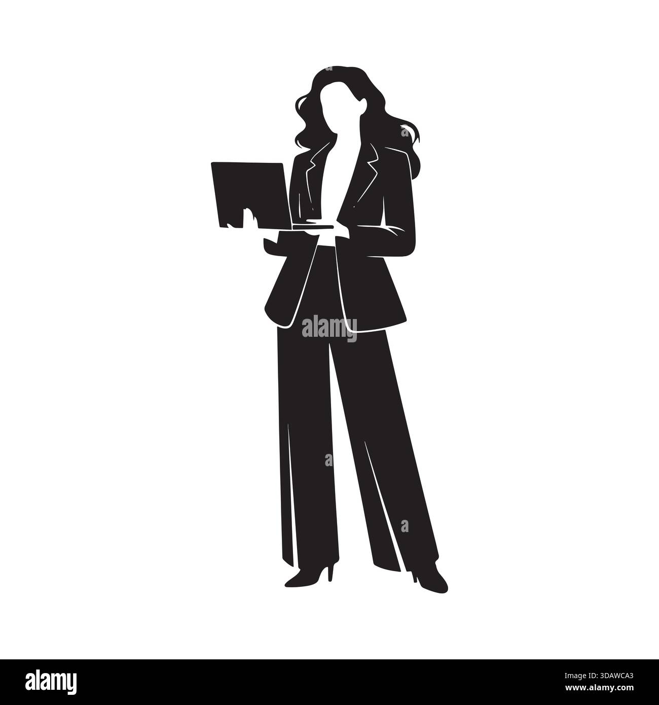 Line drawing laptop computer in Stock Vector Images - Alamy