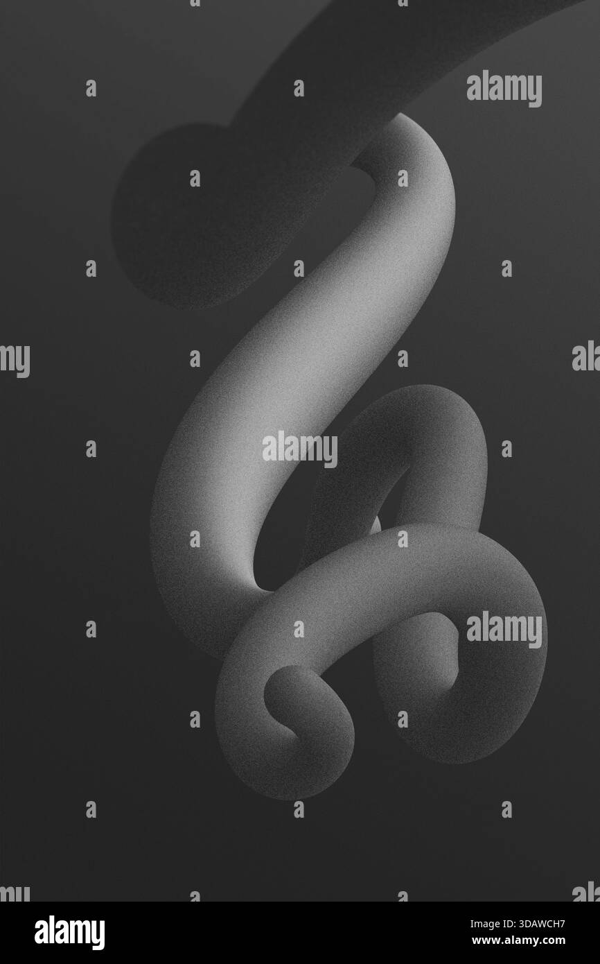 Abstract design features flowing black shapes, creating a sense of ...