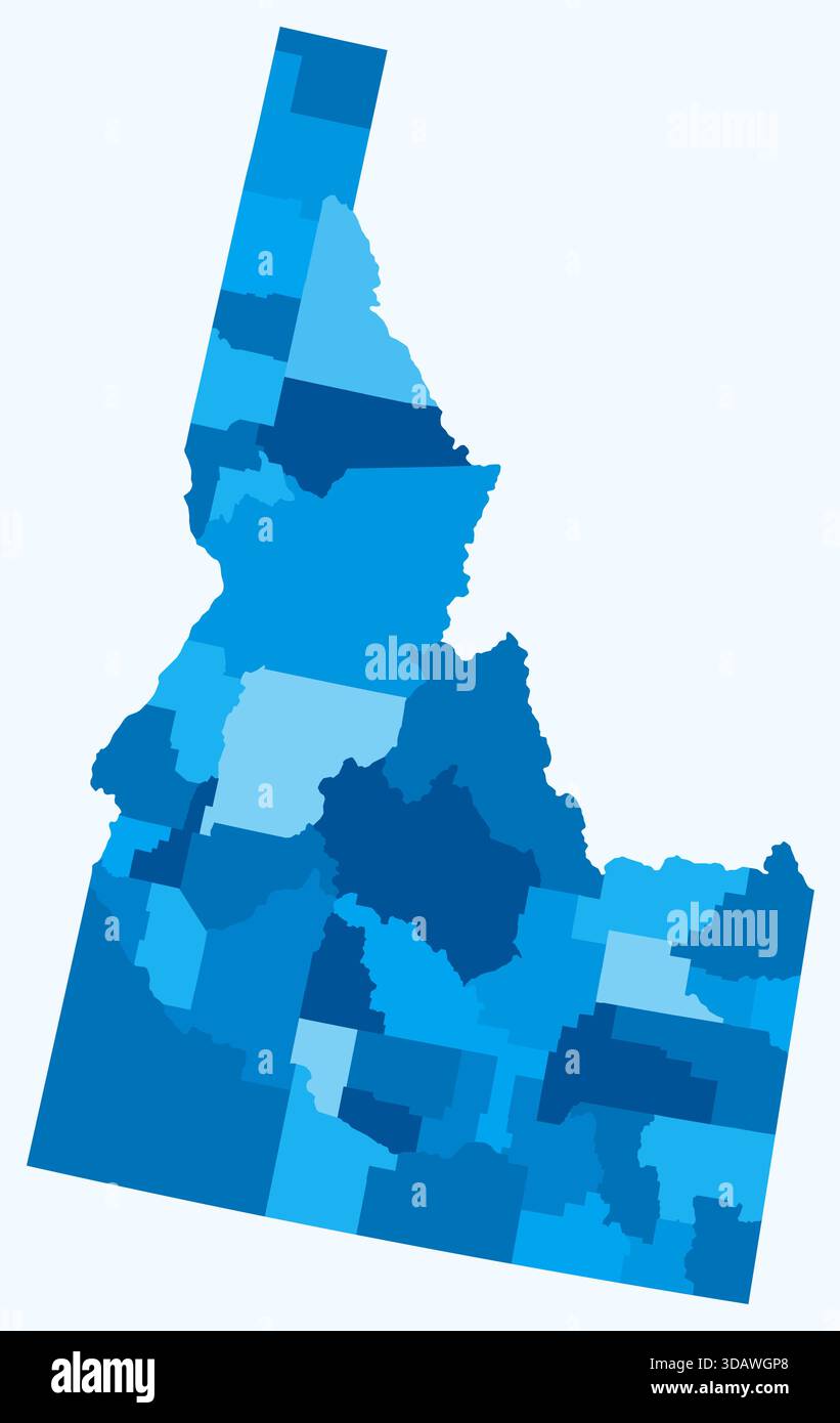Map of Idaho with counties. Just a simple state border map with county ...