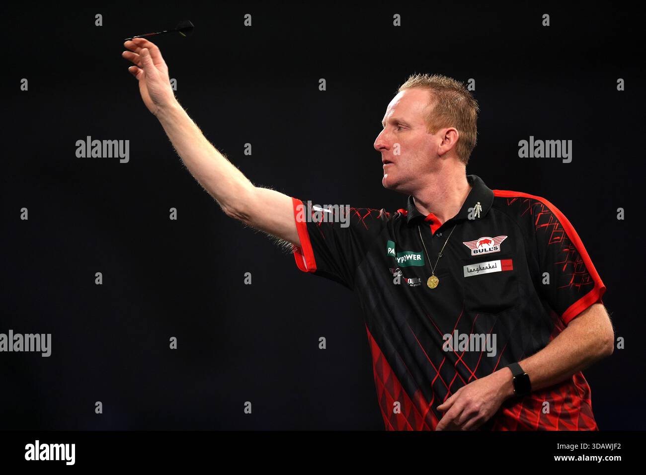 Chris Landman in action on day two of the Paddy Power World Darts ...