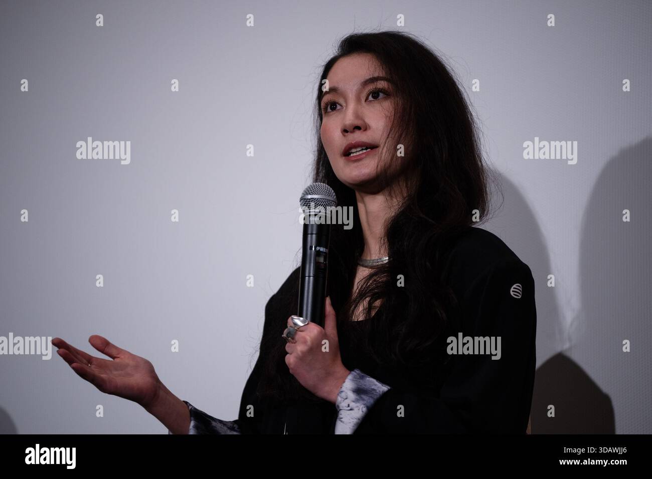 Director Shiori Itō speaks after the Japan premiere of "Black Box ...