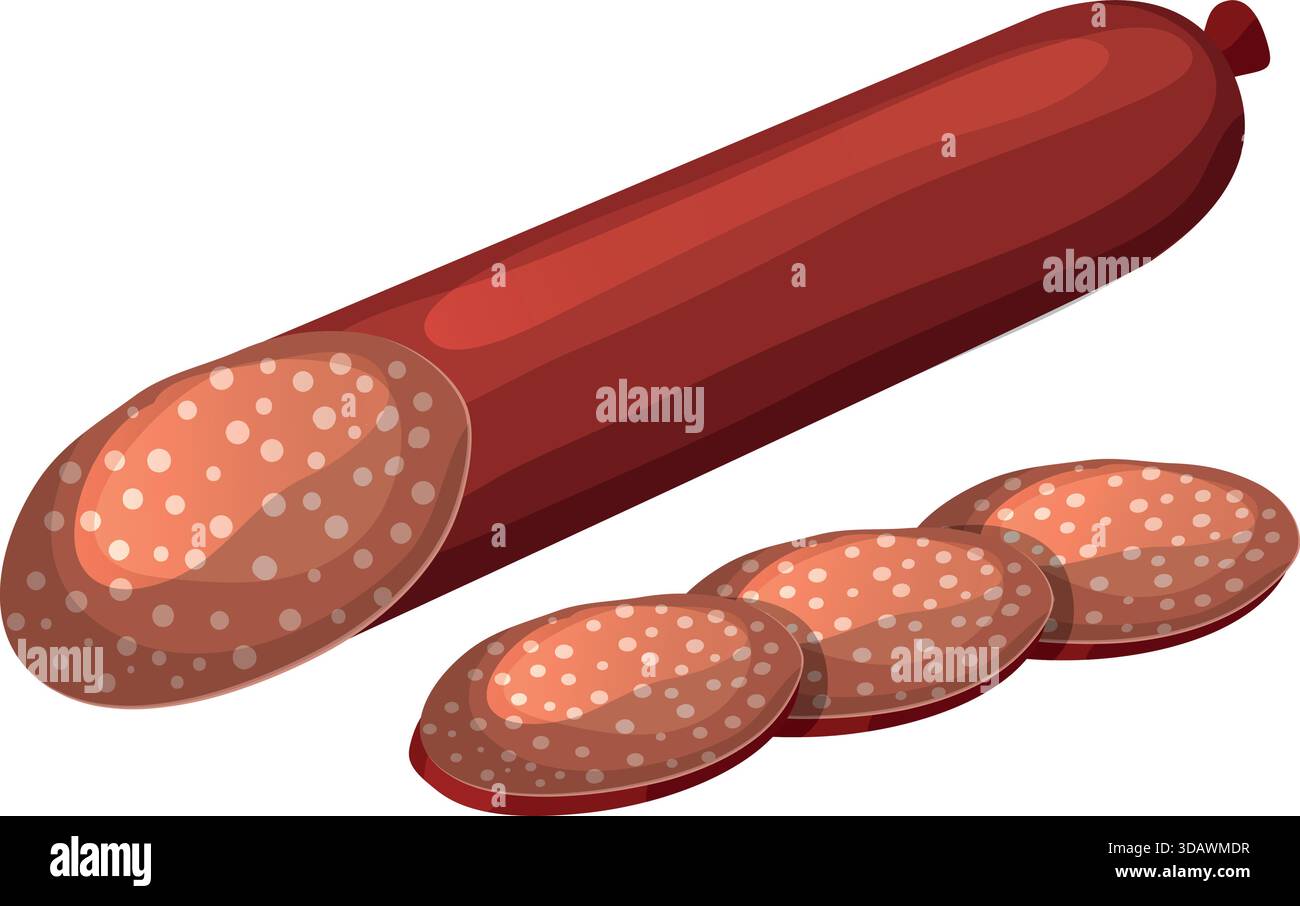 Long red sausage cut Stock Vector Images - Alamy