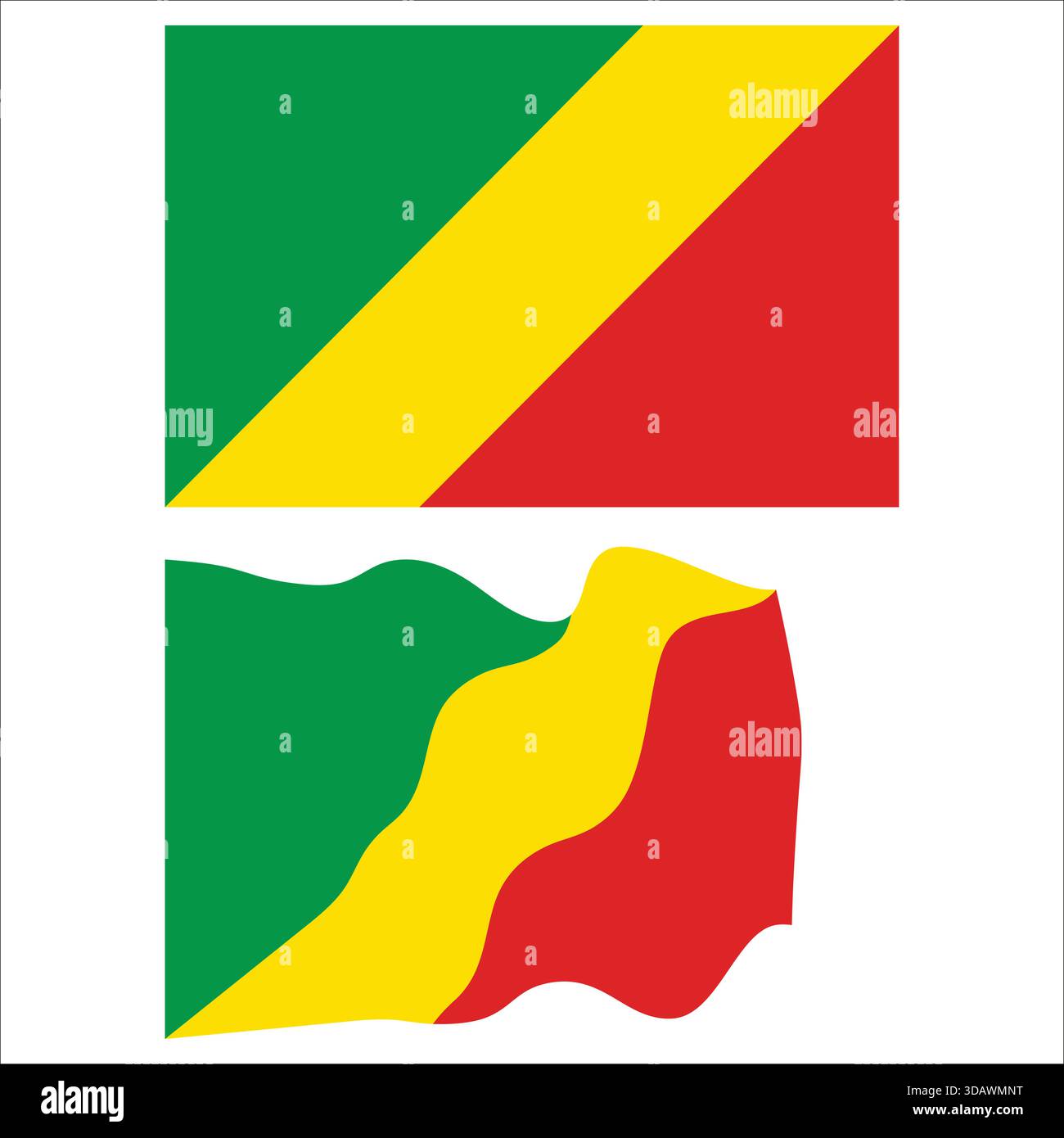 Republic congo flag blowing Stock Vector Images - Alamy