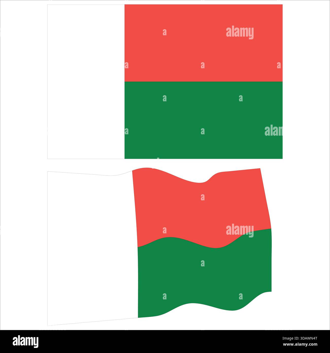 Madagascar flag vector illustration featuring a flat rectangular ...