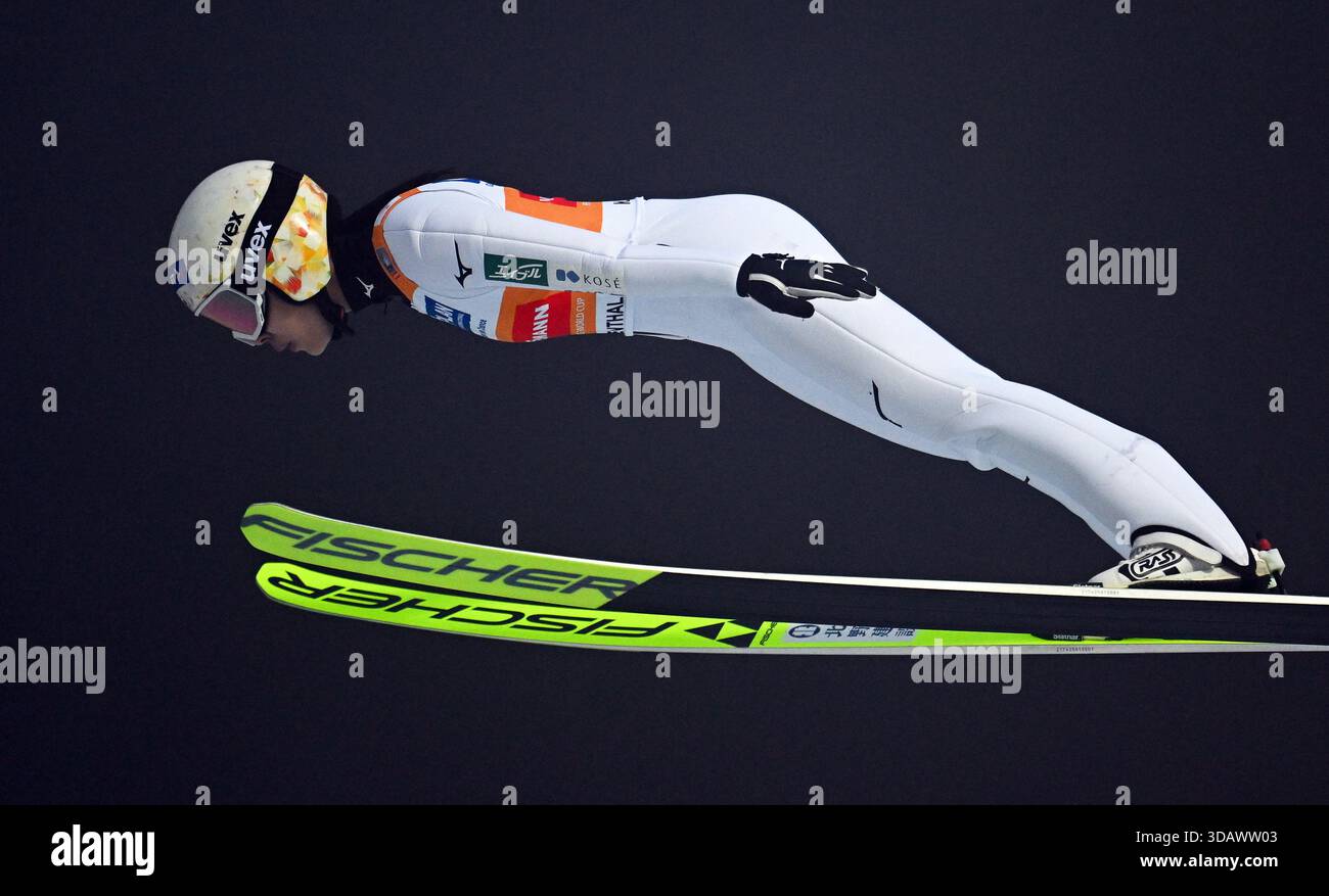 Nozomi Maruyama of Japan competes in the ski jumping, women's World Cup ...