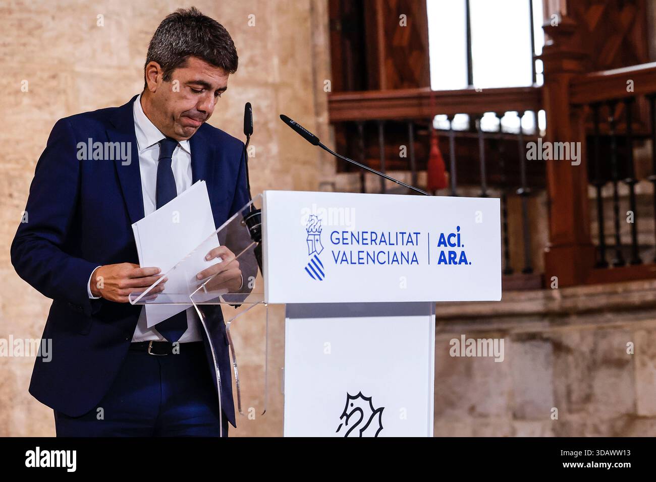The president of the Generalitat Valenciana, Carlos Mazón, during an ...