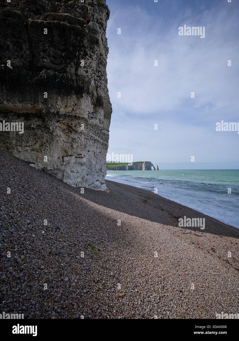 Chalk cliffs with embedded flint and beach landscapes on the Alabaster ...