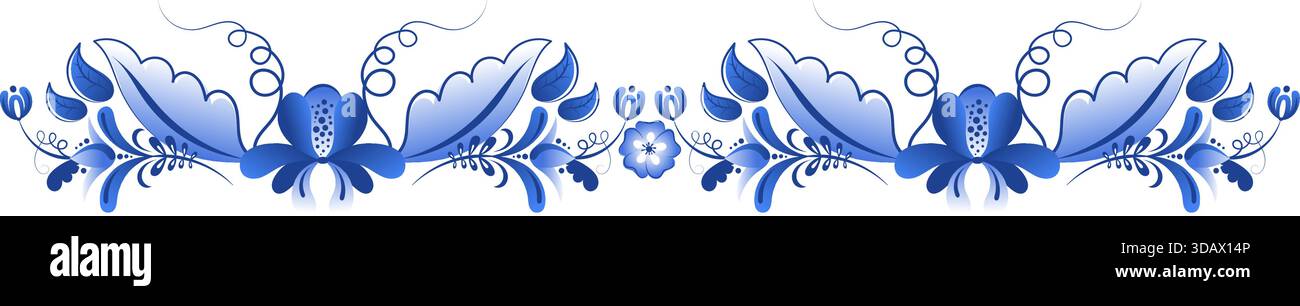 Blue white tile border Cut Out Stock Images & Pictures - Alamy