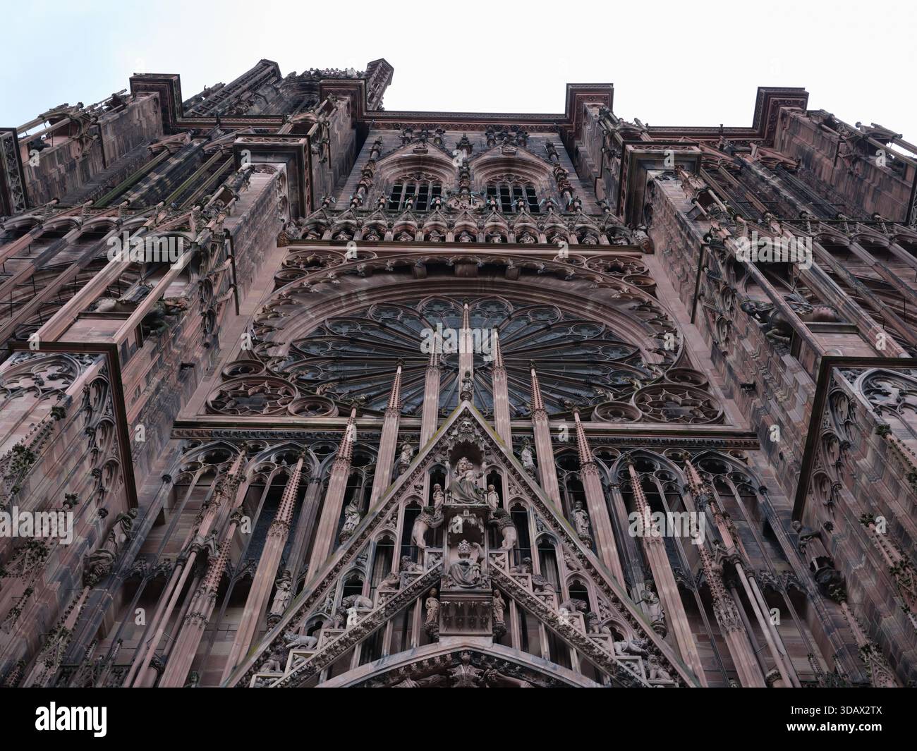 West facade of the Gothic Strasbourg Cathedral with its curtain wall ...