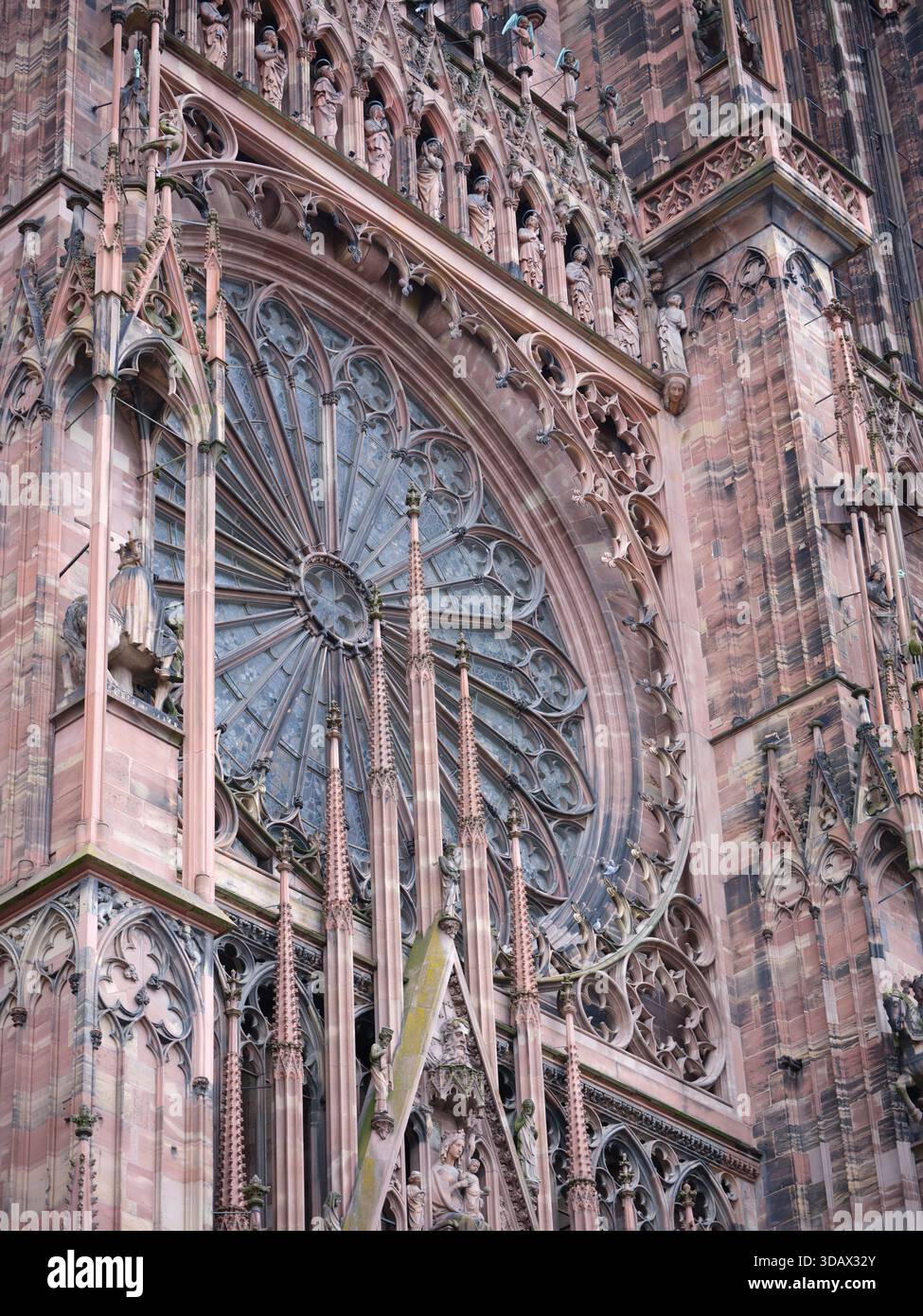 West facade of the Gothic Strasbourg Cathedral with its curtain wall ...
