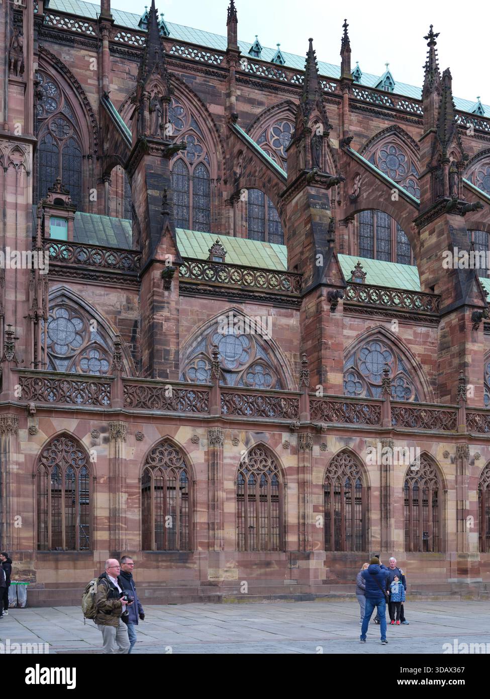 West facade of the Gothic Strasbourg Cathedral with its curtain wall ...