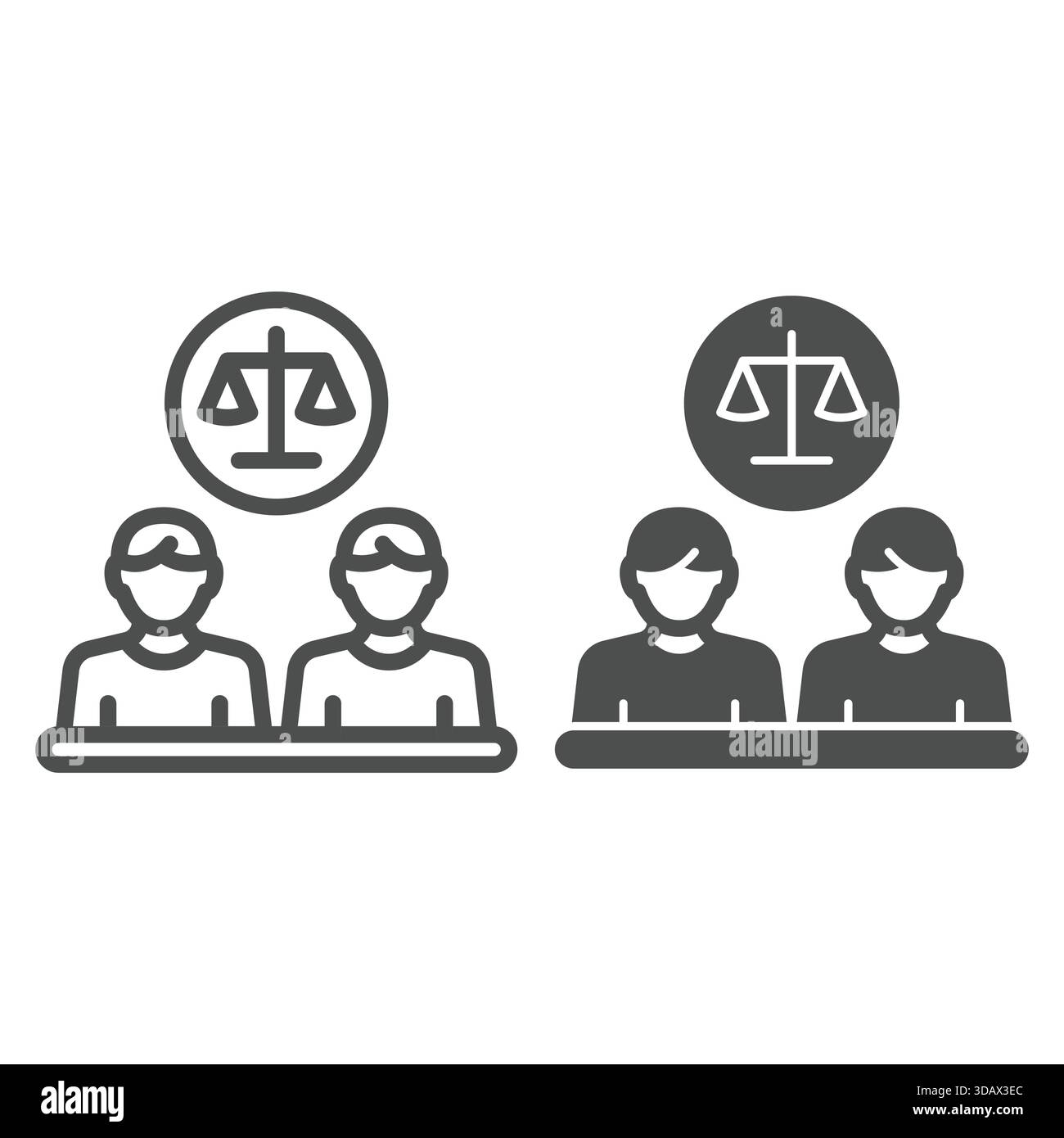 Scale justice on table Stock Vector Images - Alamy
