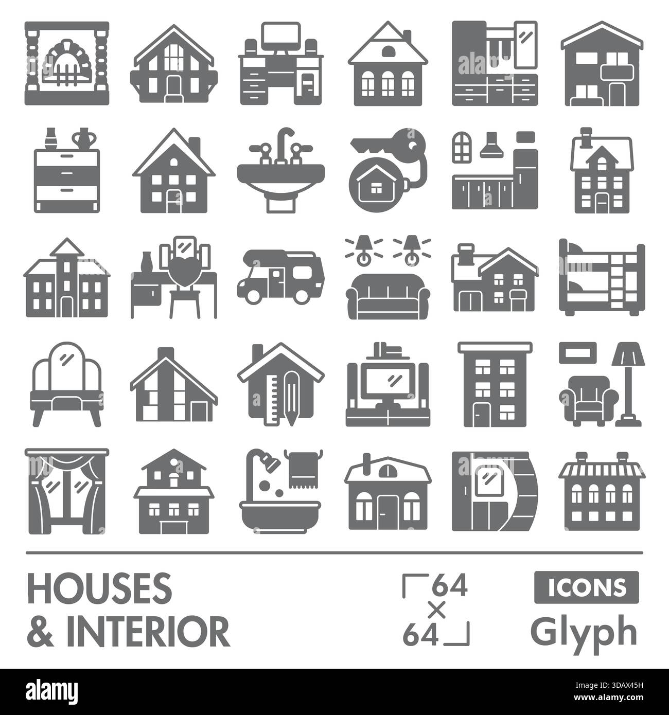 Modern flat sign theme Black and White Stock Photos & Images - Alamy