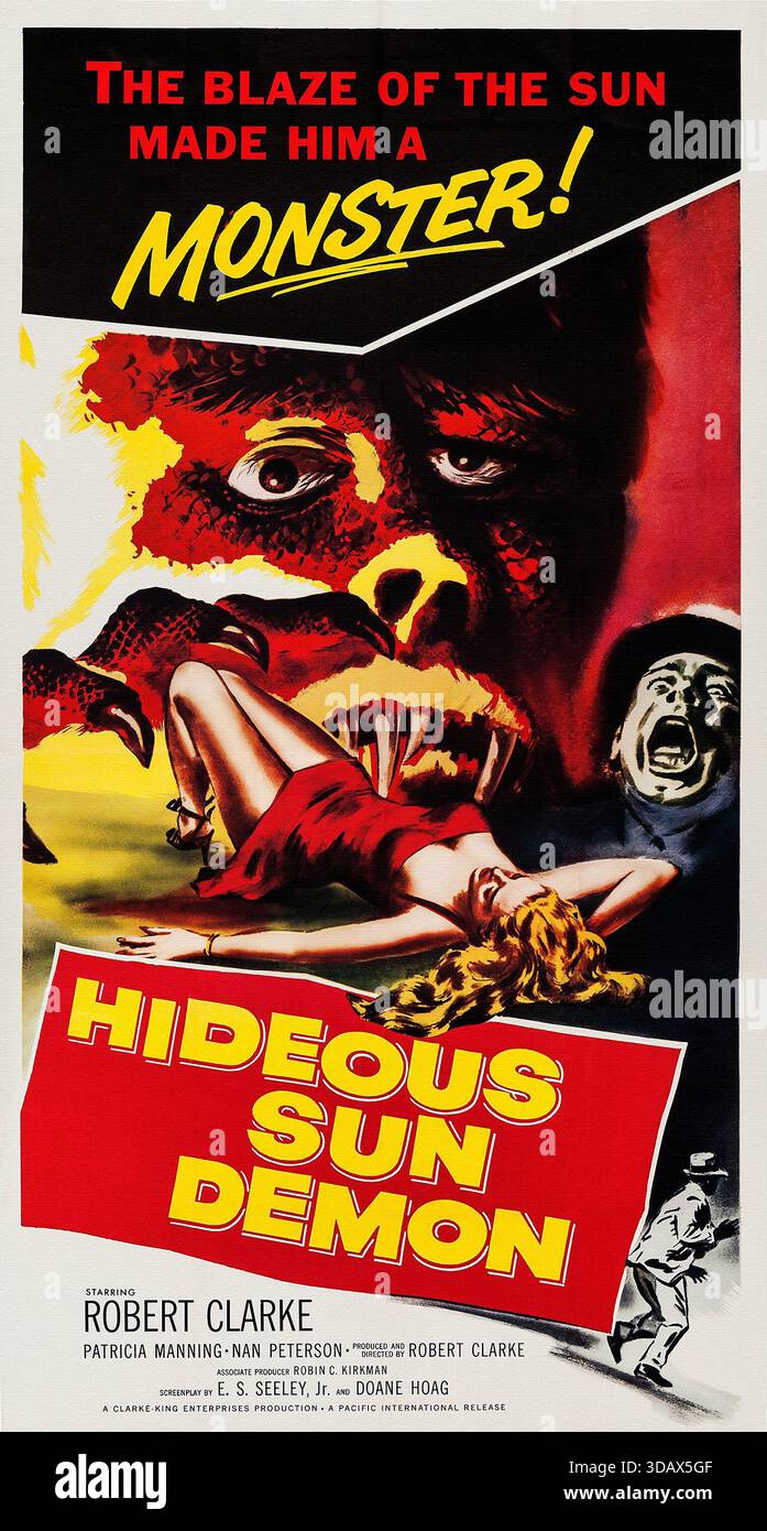 "Hideous Sun Demon (Pacific International, 1959). Three sheet style ...