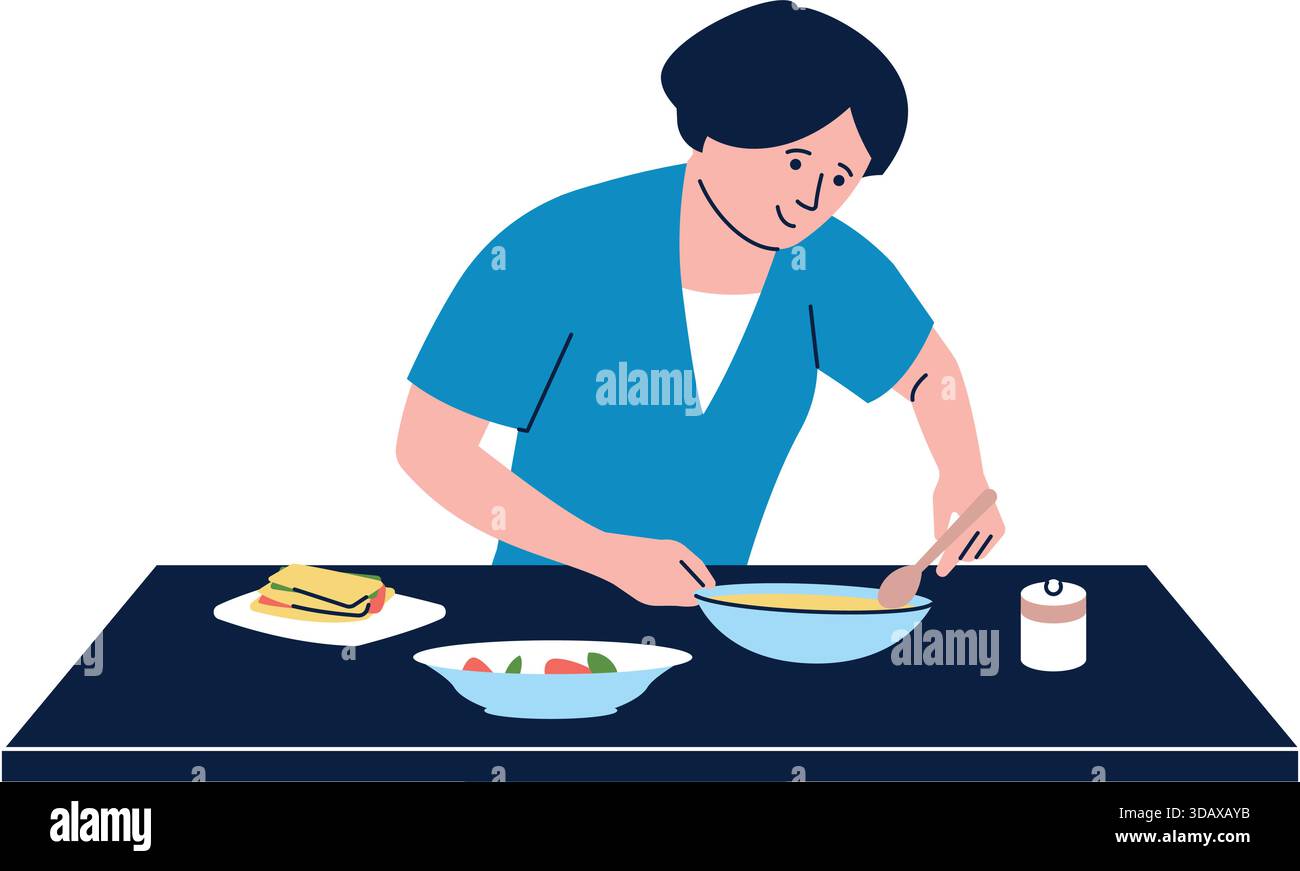 Housewife cooking cake in Stock Vector Images - Alamy