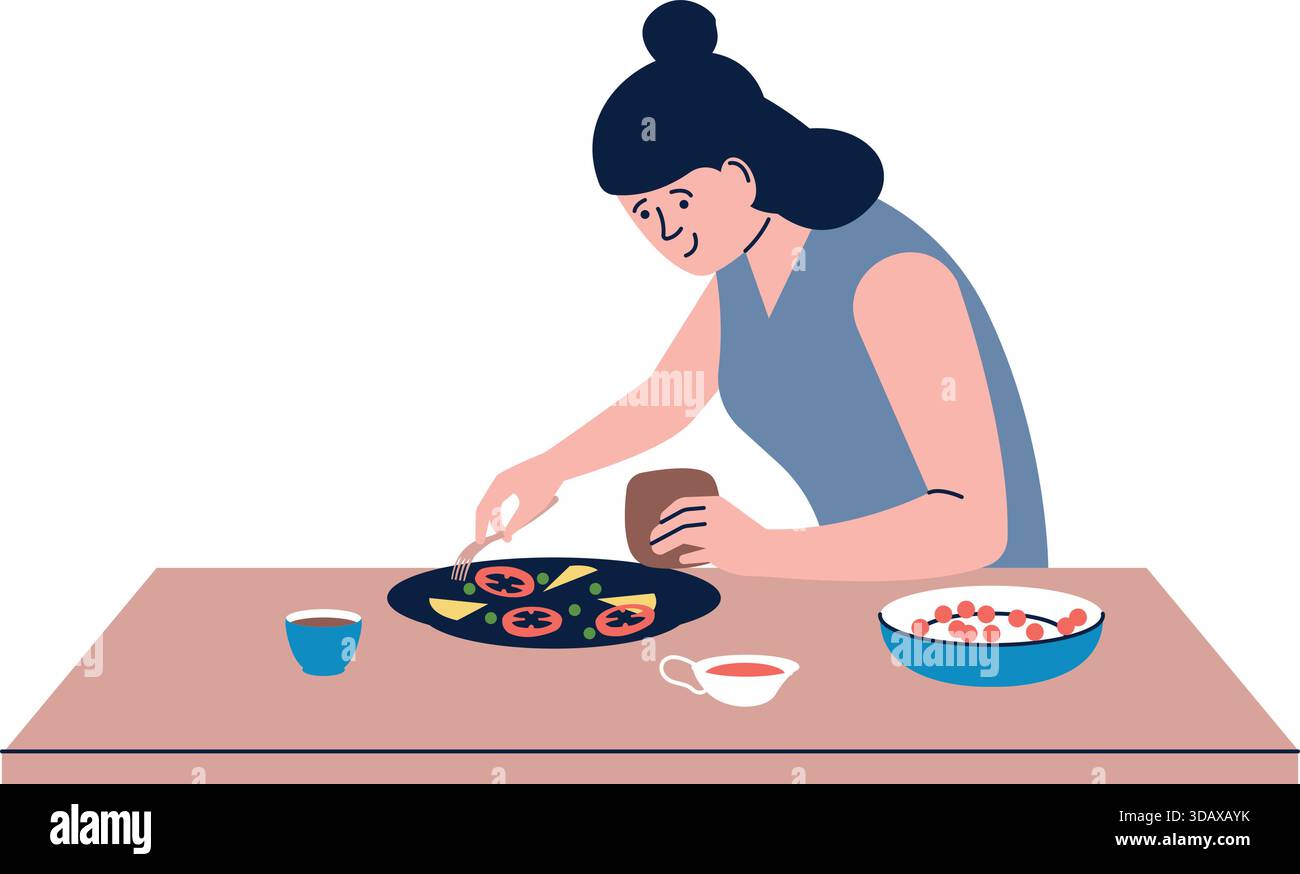 Cooking dough on pan Stock Vector Images - Alamy